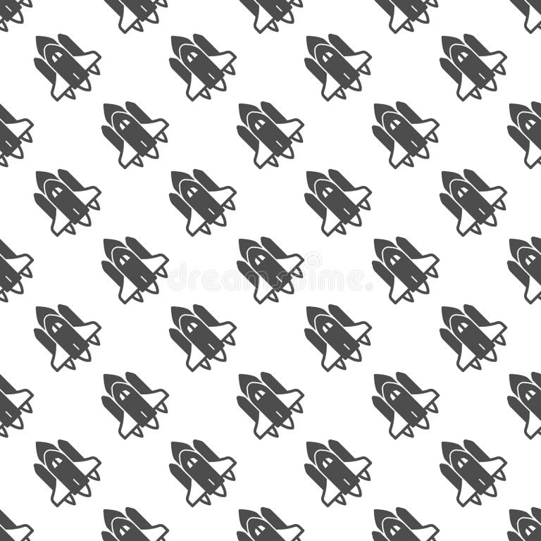Shuttle Aircraft Launch Solid Seamless Pattern, Cosmos Theme. Vector ...
