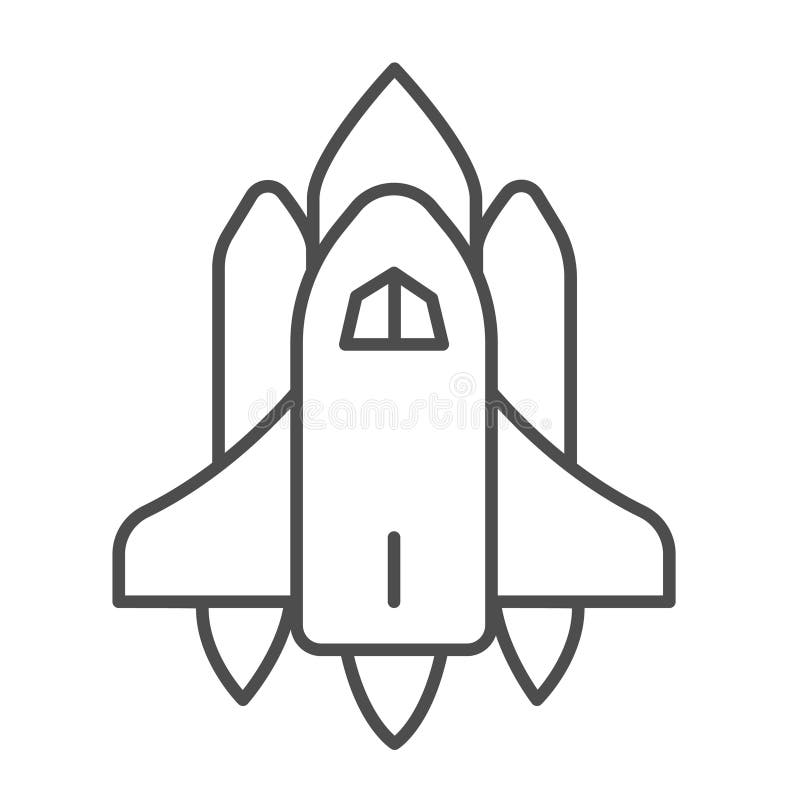 Shuttle Aircraft Launch Thin Line Icon, Cosmos Concept. Vector Graphics ...