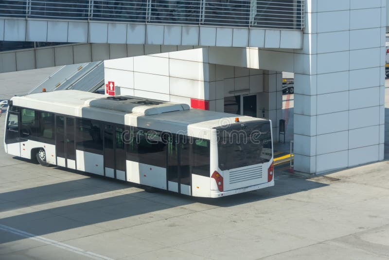 Shuttle Bus Brought People To the Terminal Airport for the Flight Stock ...