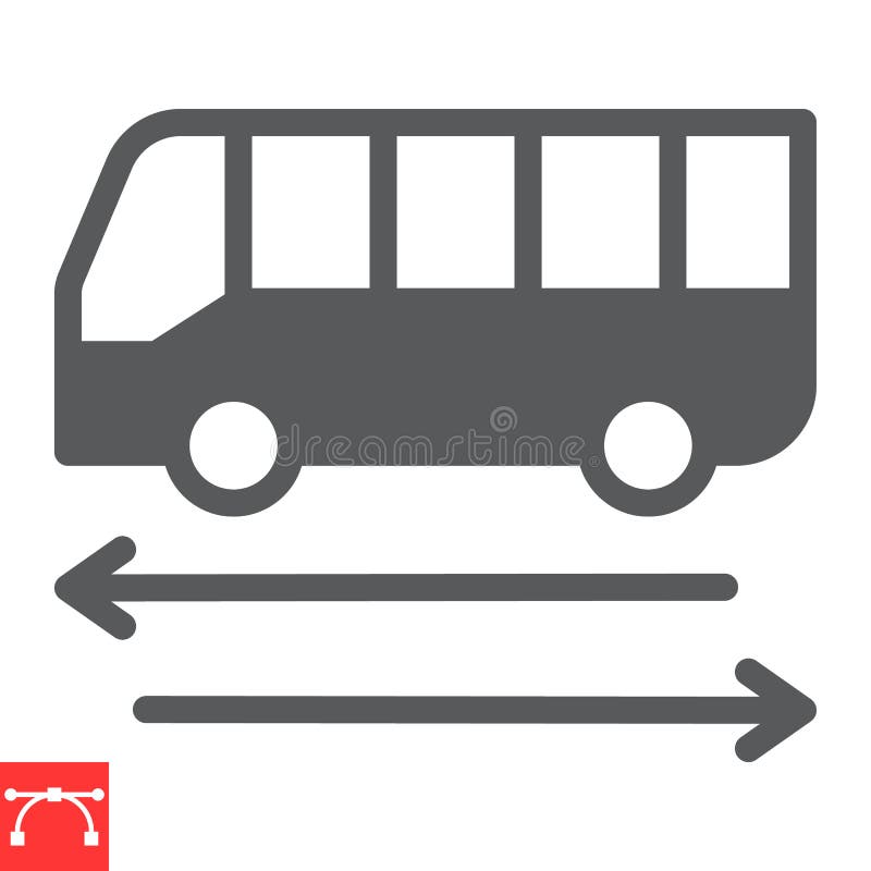 Shuttle Bus Line and Glyph Icon, Travel and Airport, Bus Vector Icon ...