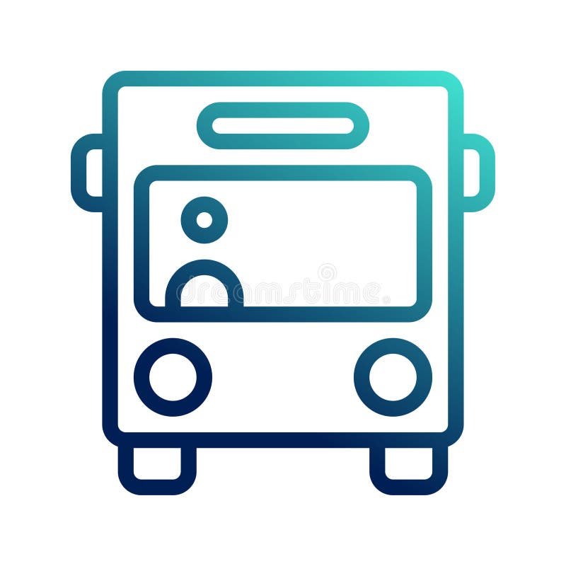 Shuttle Bus Gradient Icons. with Outline Style, Editable Stroke Icons ...