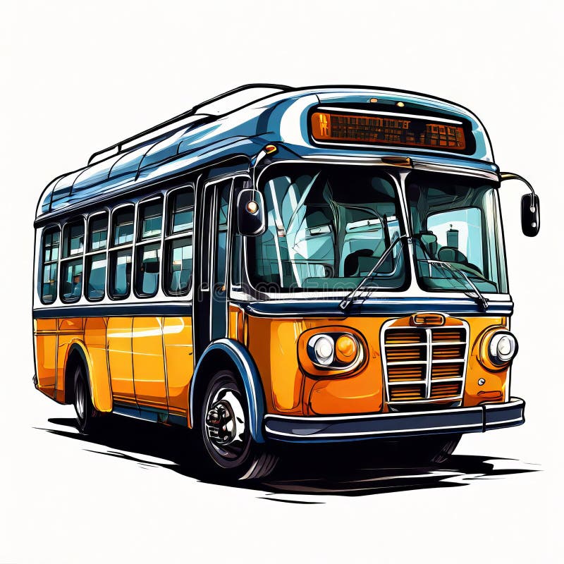Shuttle Bus Isolated on Transparent Background. AI Stock Illustration ...