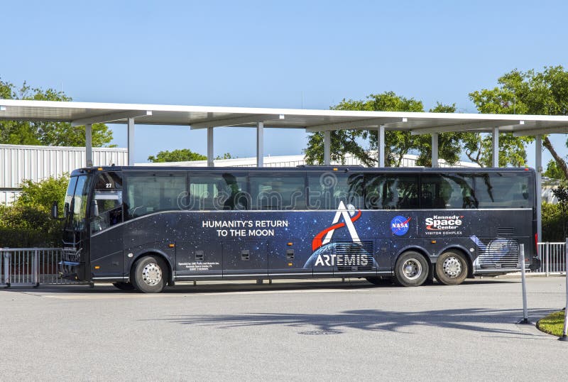 Shuttle Bus at Kennedy Space Center Editorial Photo - Image of exhibit ...