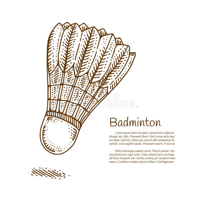 Shuttle Cock, Hand Drawn Doodle, Vector Illustration. Stock ...