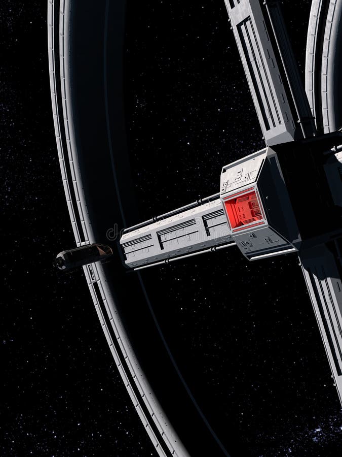 Space Station Shuttle Landing Bay Stock Illustration - Illustration of ...