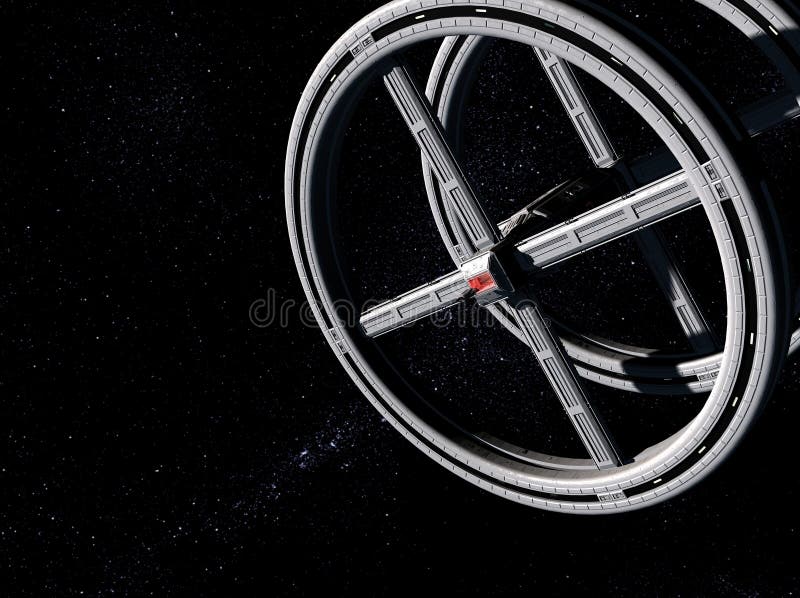 Space Station Shuttle Landing Bay Stock Photo - Image of 3drendering ...