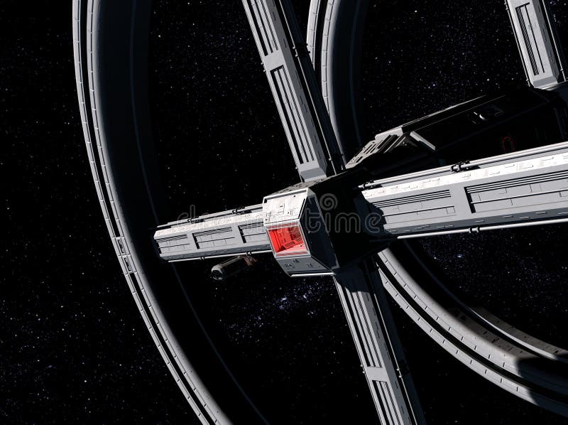 Space Station Shuttle Landing Bay Stock Image - Image of galactic ...