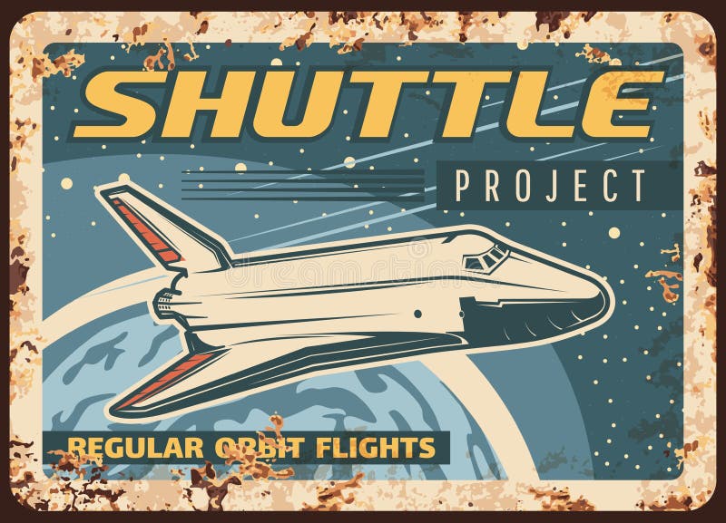 Shuttle Project Vector Rusty Metal Plate Spaceship Stock Vector ...