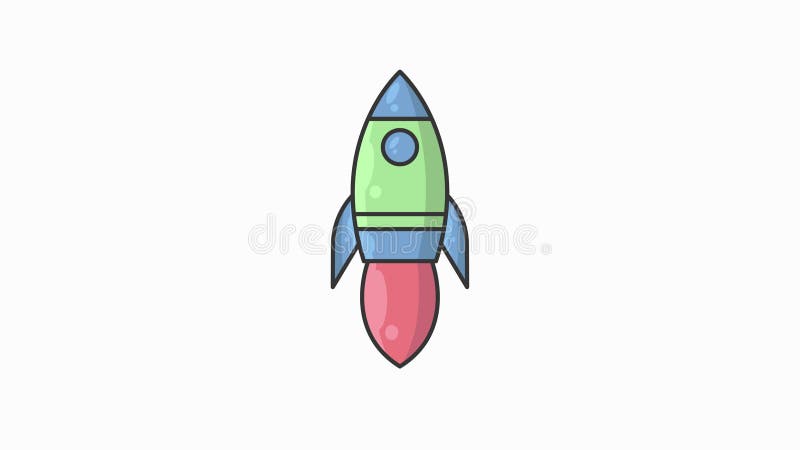 Shuttle Rocket Animated Icon Alpha Channel Motion Graphic Video Design ...