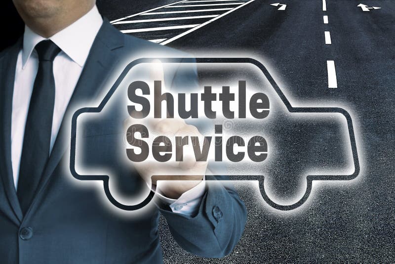 Shuttle Service Car Touchscreen is Operated by Man Stock Photo - Image ...