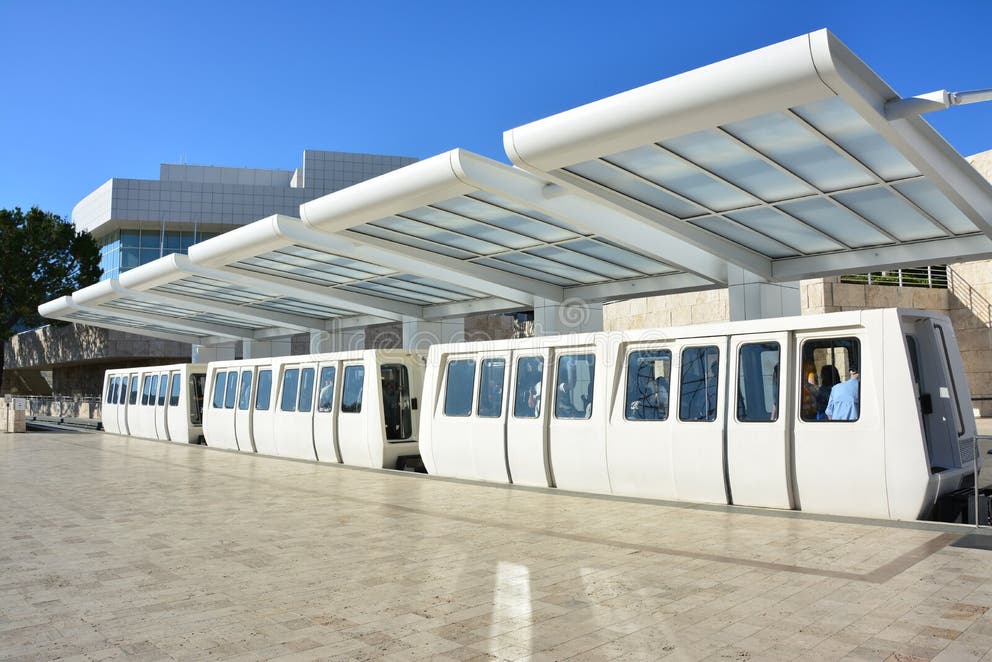 Shuttle Train between the Getty Center and the Park Stock Image - Image ...