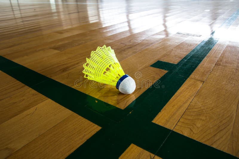 Two Shuttlecock for Badminton on a Green Background, Top View Stock ...
