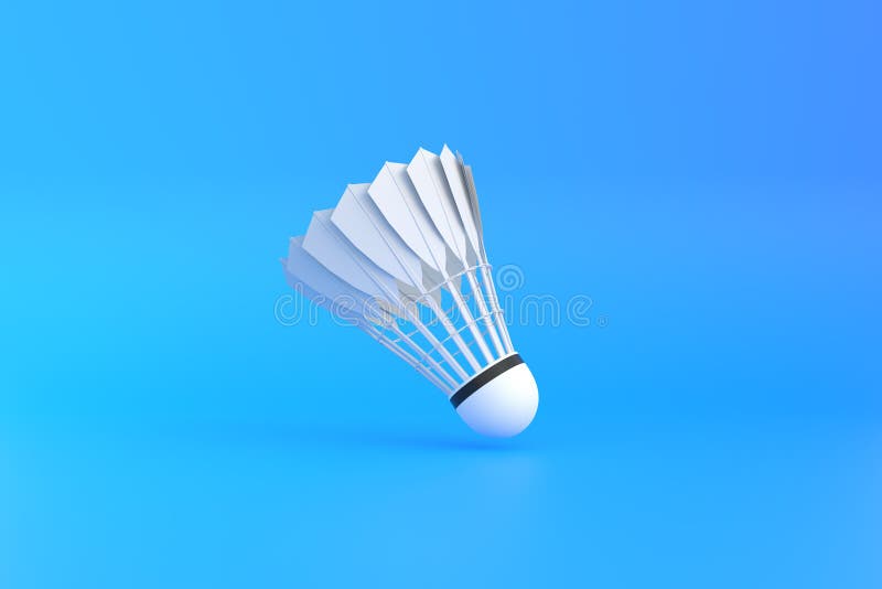 Shuttlecock on Blue Background Stock Illustration - Illustration of ...