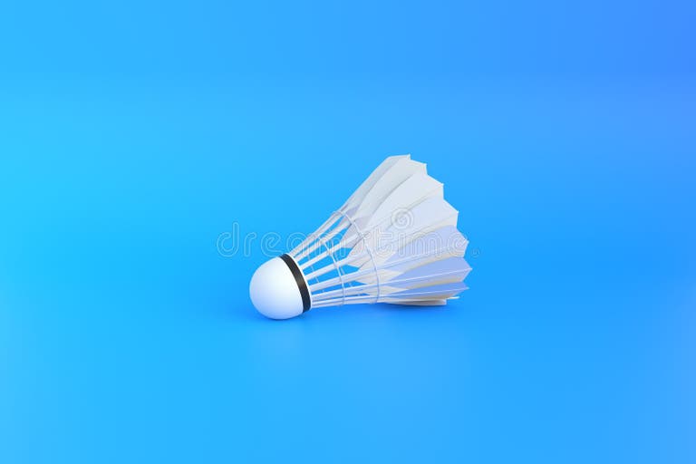Shuttlecock on Blue Background Stock Illustration - Illustration of ...