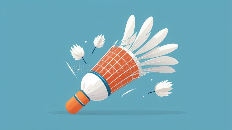 Shuttlecock Flying on Blue Background Stock Illustration - Illustration ...