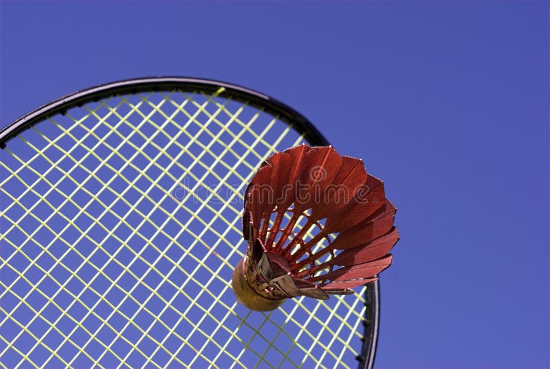Shuttlecock hitting racket stock image. Image of closeup - 6246173