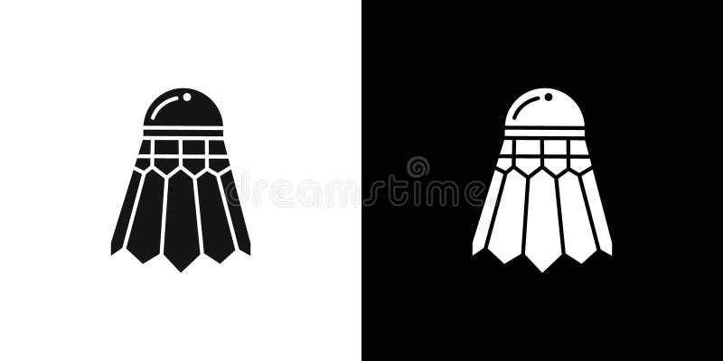 Shuttlecock Icon Flat Vector Set Outline Stock Vector - Illustration of ...