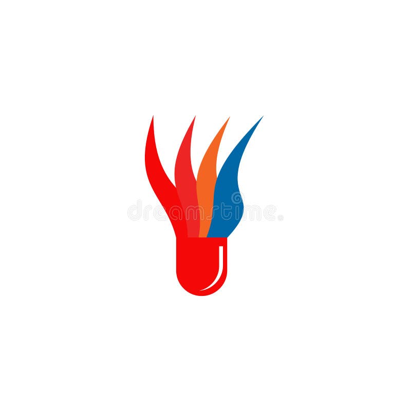 Shuttlecock Icon Logo Design for Badminton Activity Stock Vector ...