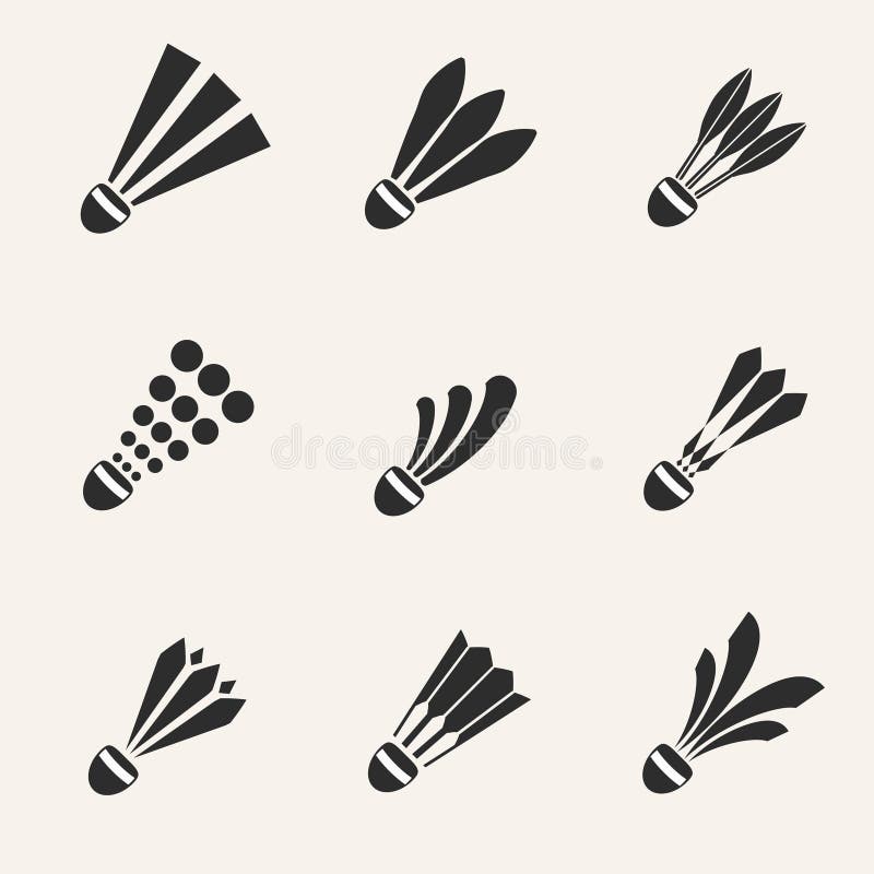 Shuttlecock Icon Set or Bundle Design Vector Collection Stock Vector ...