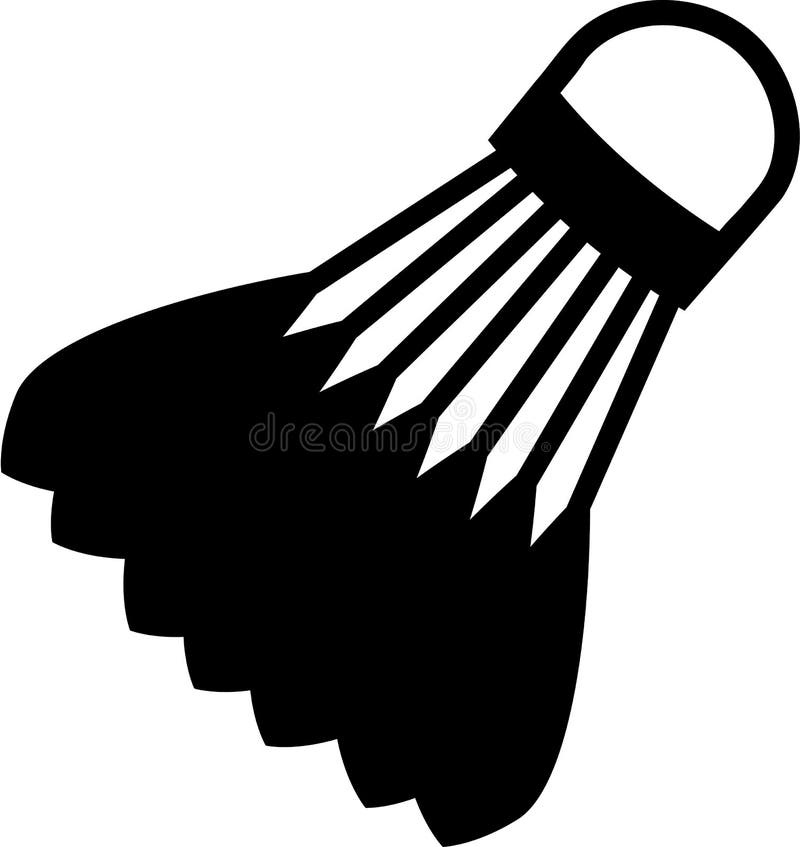 Badminton Shuttlecock Icon. Silhouette Badminton Shuttlecock on a Black ...