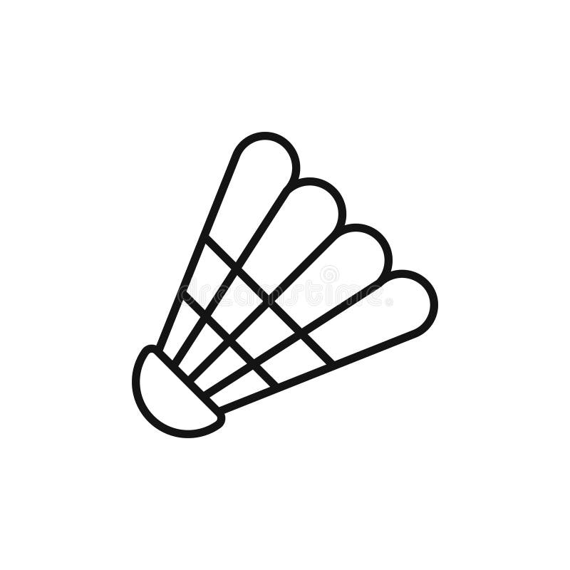Shuttlecock Icon Symbol on White Background Stock Vector - Illustration ...