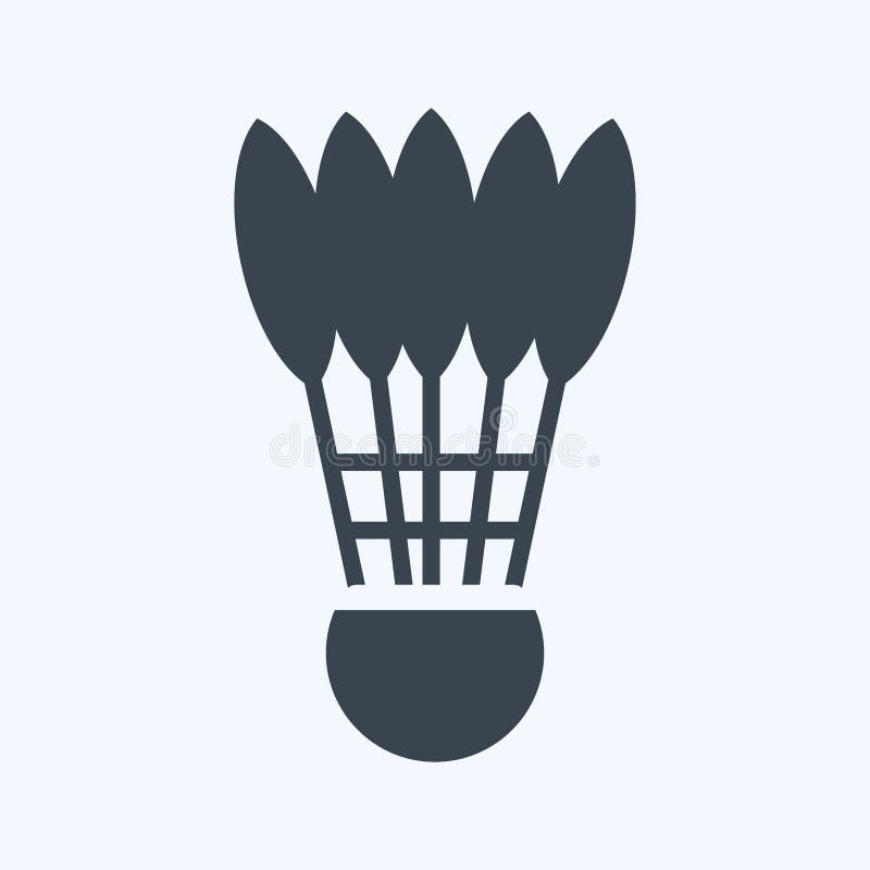 Shuttlecock Icon in Trendy Glyph Style Isolated on Soft Blue Background ...