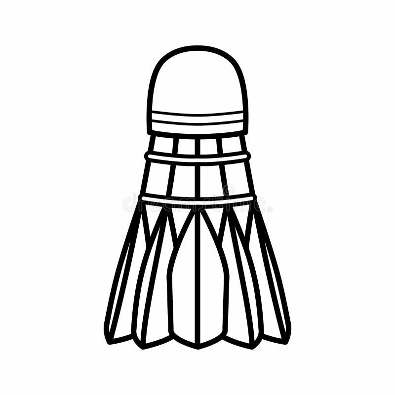Shuttlecock Outline Vector Icon Illustration Stock Vector ...