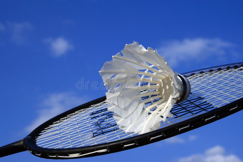 Shuttlecock and Part of Racket Stock Photo - Image of closeup, brightly ...