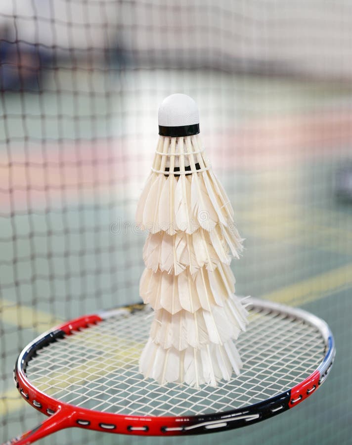 Shuttlecocks and Badminton Racket Stock Image - Image of isolated ...
