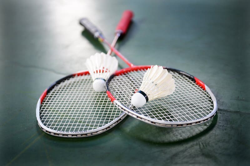 Badminton Racket and Shuttlecock Stock Photo - Image of exercise ...