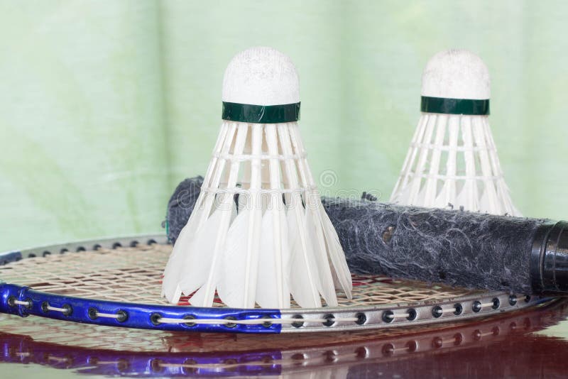 Shuttlecocks and Badminton Racket. Stock Image - Image of competition ...