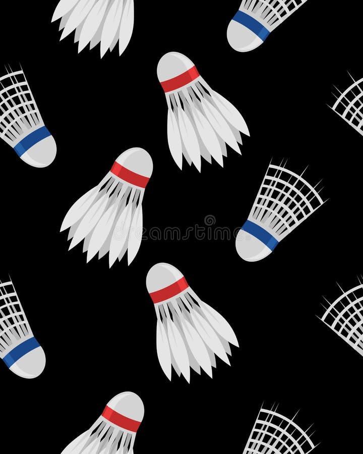 Badminton Seamless Pattern Shuttlecock Vector Tennis Ball Tile ...