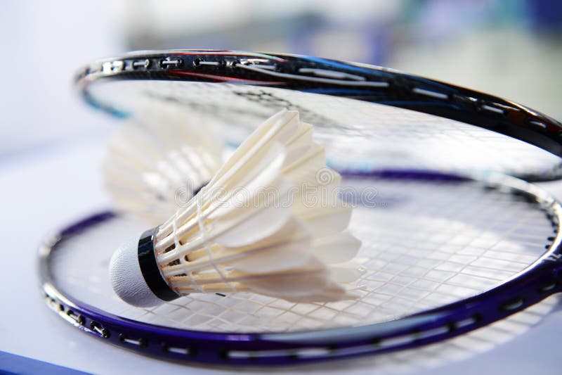 Shuttlecocks and Badminton Racket Stock Image - Image of details ...