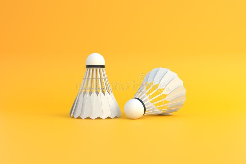Shuttlecocks on Yellow Background Stock Illustration - Illustration of ...