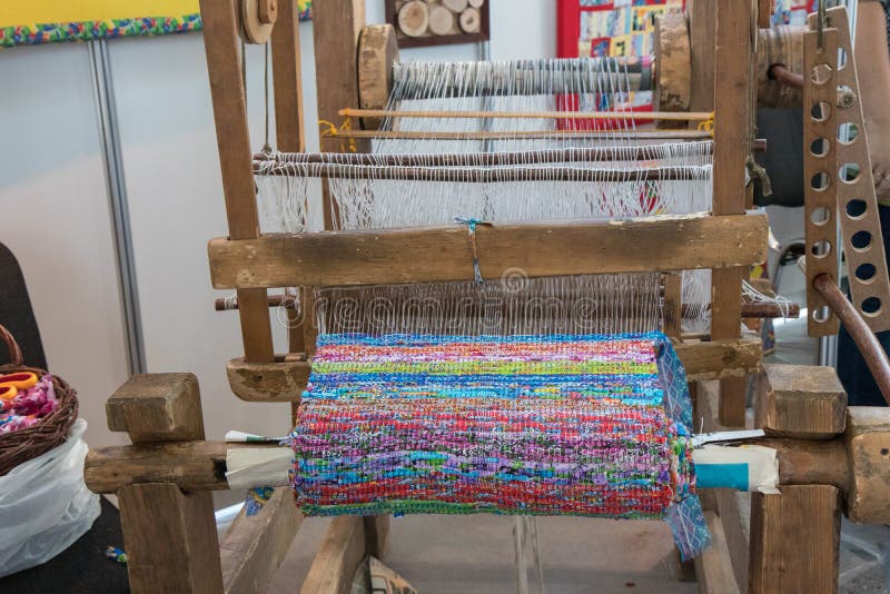 Shuttleless loom stock photo. Image of cotton, craft - 136225680