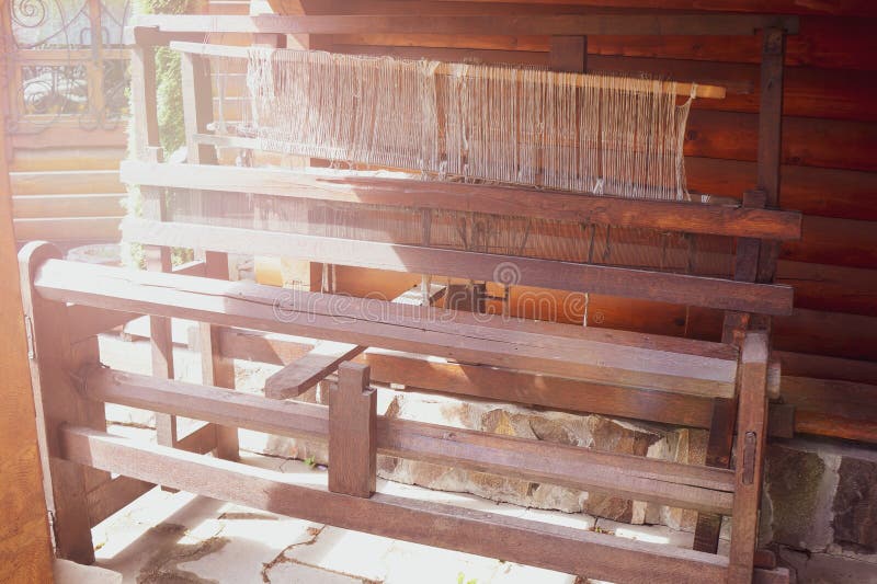 Shuttleless Loom. Old Loom Weaving Stock Image - Image of domestic ...