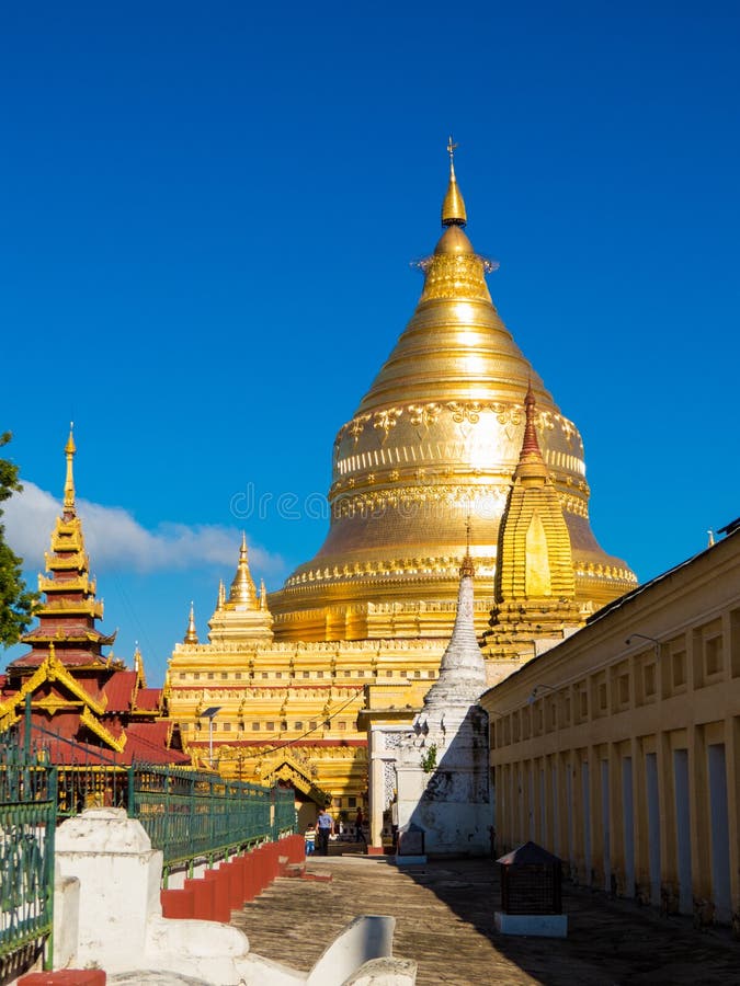 Shwezigon Pagoda in Bagan, Myanmar Stock Image - Image of bagan ...