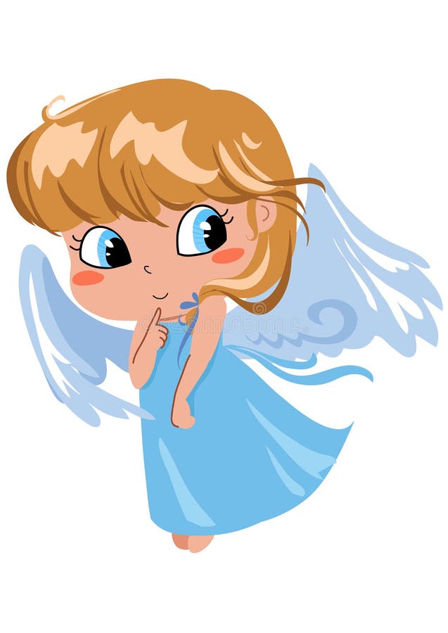 Shy angel stock vector. Illustration of blond, tender - 1288543