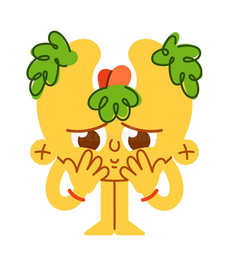 Shy Crying Weirdoes Character Vector Illustration Stock Vector ...