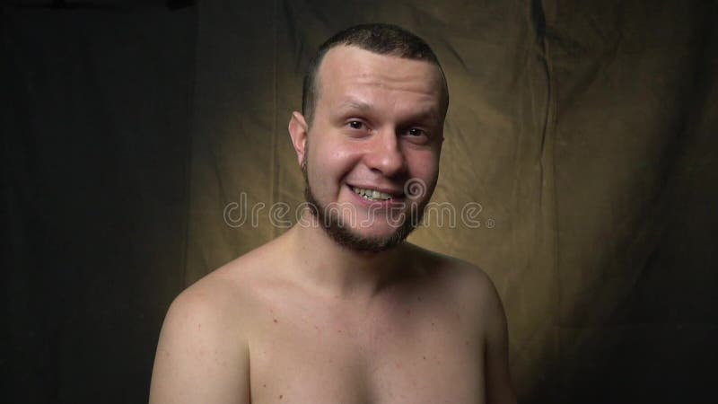 Shy cute smiling man stock video. Video of dark, beautiful - 108428135