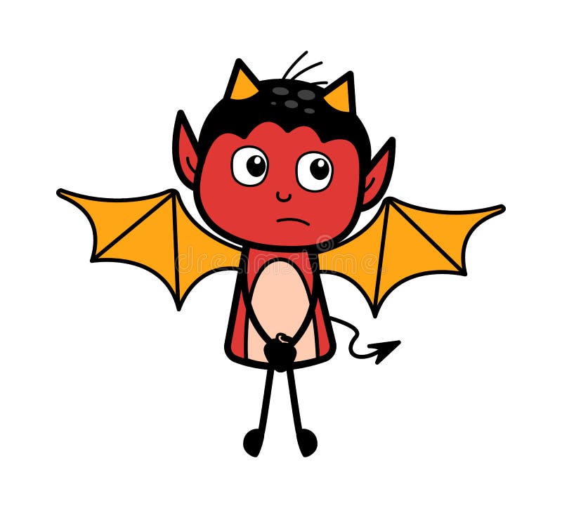 Shy Devil Cartoon stock illustration. Illustration of afraid - 191442505