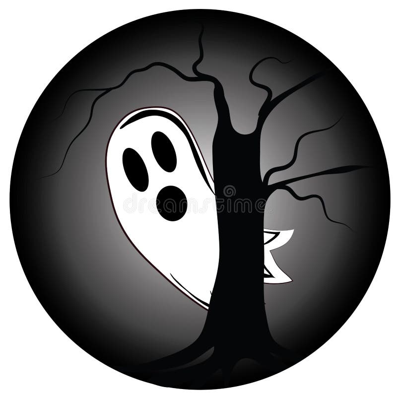 Shy ghost in halloween stock vector. Illustration of graphic - 32858224
