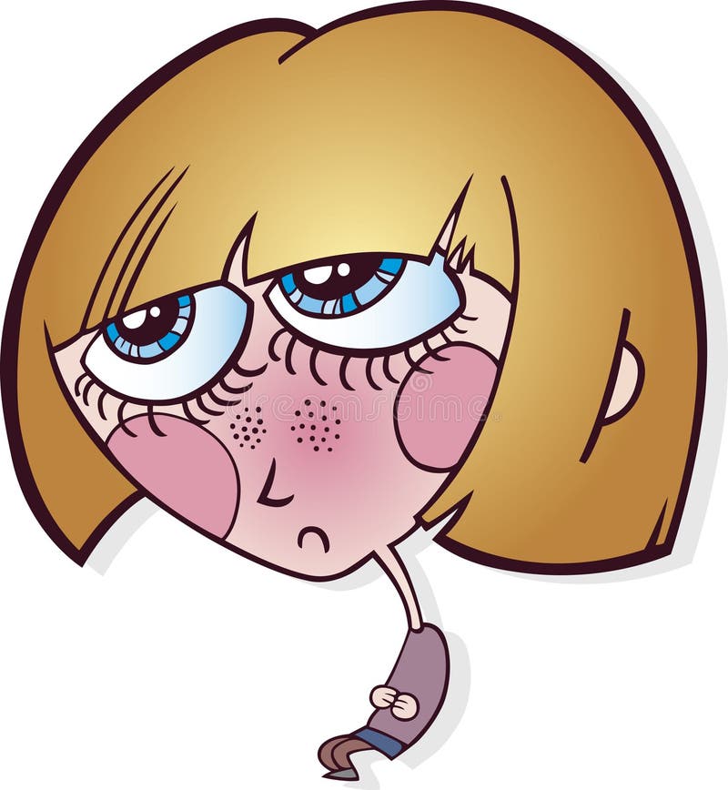 Shy Girl Stock Vector Illustration Of Little Funny Problem 7324923