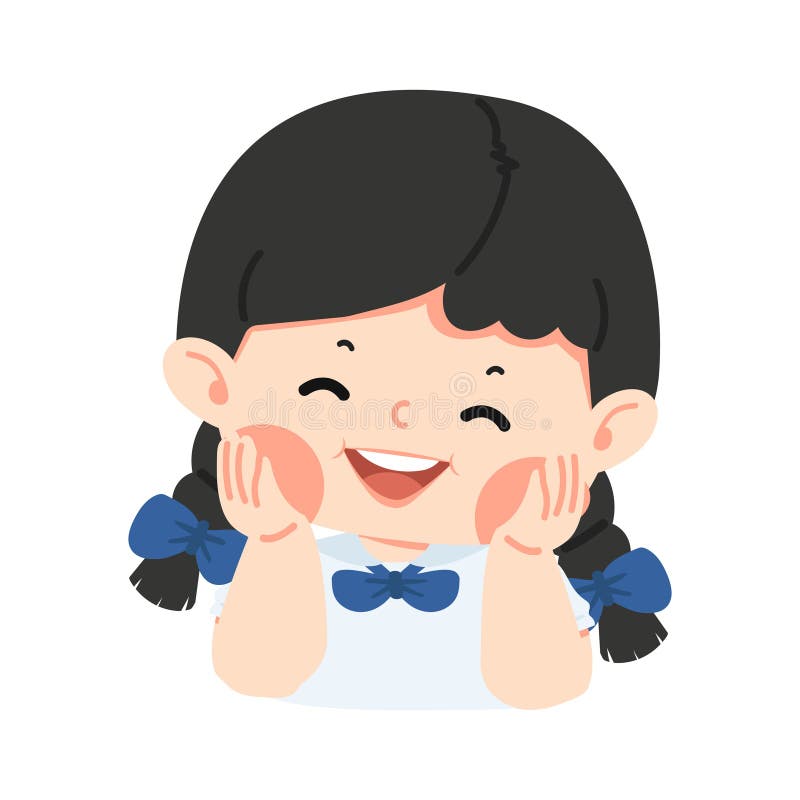 A Shy Girl Making a Bashful Gesture Stock Vector - Illustration of ...