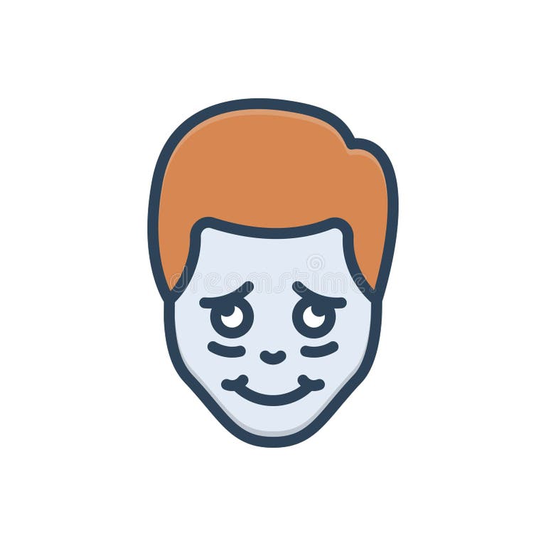 Color Illustration Icon for Shy, Shamefaced and Shame Stock ...