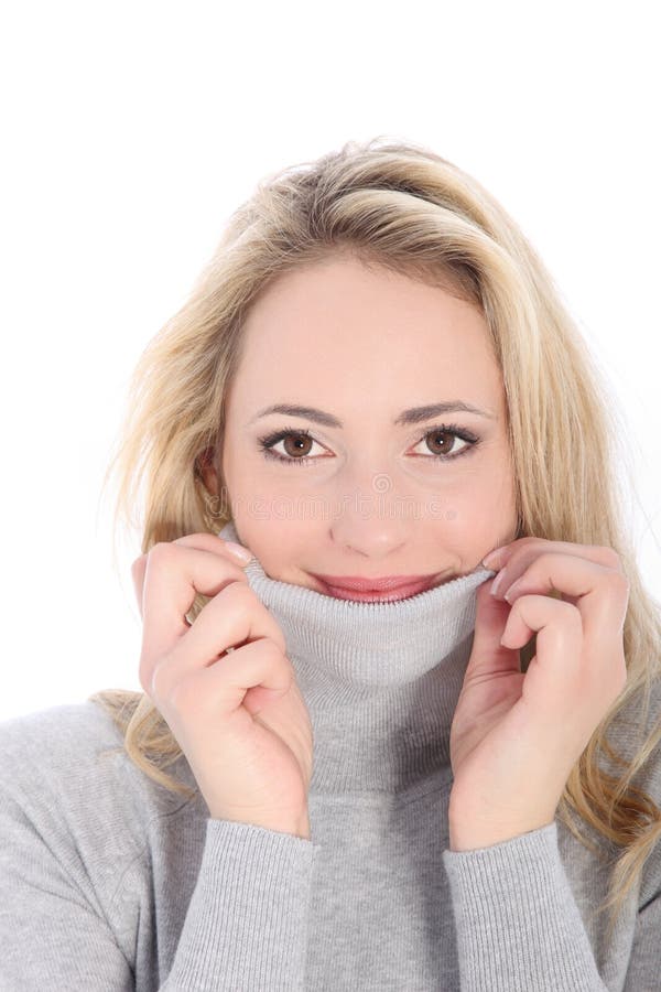 Shy lady tries hide face stock photo. Image of attractive - 27807524