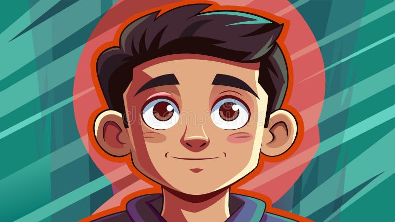 Shy Man Face stock vector. Illustration of young, hair - 342999026