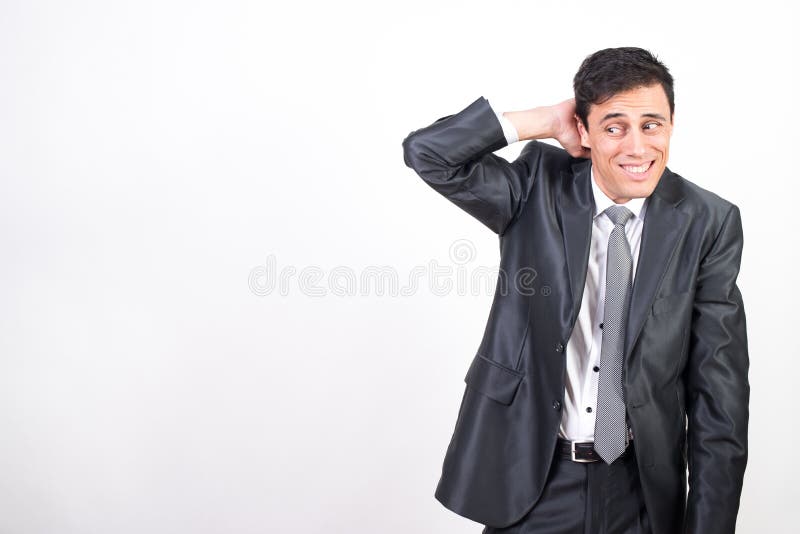 Shy man in suit stock photo. Image of wear, male, formal - 178600272