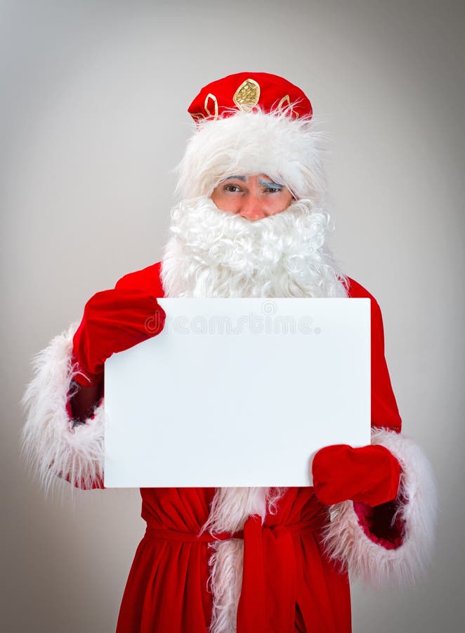 Shy Santa Claus. stock image. Image of commercial, christmassy - 47666237