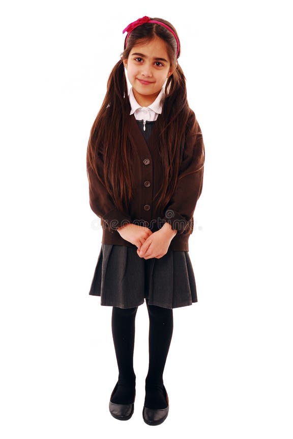 Shy schoolgirl stock photo. Image of childhood, background - 12397610